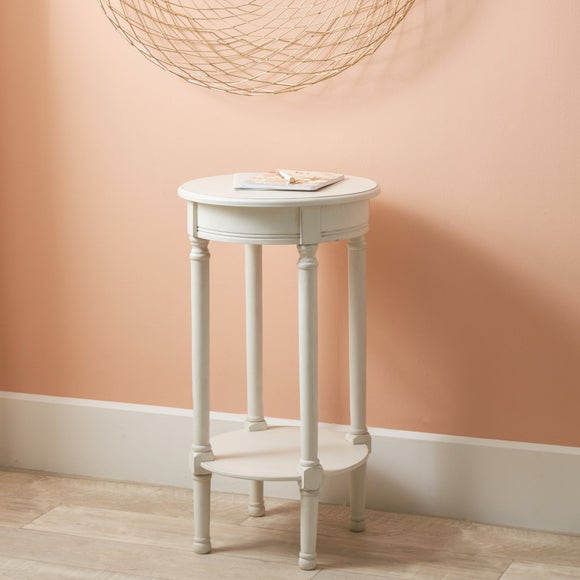 Pacific Heritage Round Side Table, Painted Pine by Dunelm | ufurnish.com