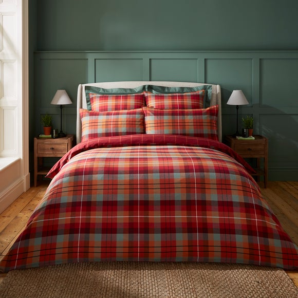 Dorma Maison Check Brushed Cotton Duvet Cover and Pillowcase Set by ...