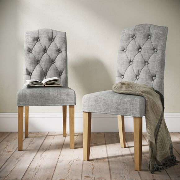 Return - Normandy Set of 2 Chelsea Dining Chairs, Fabric by Dunelm ...