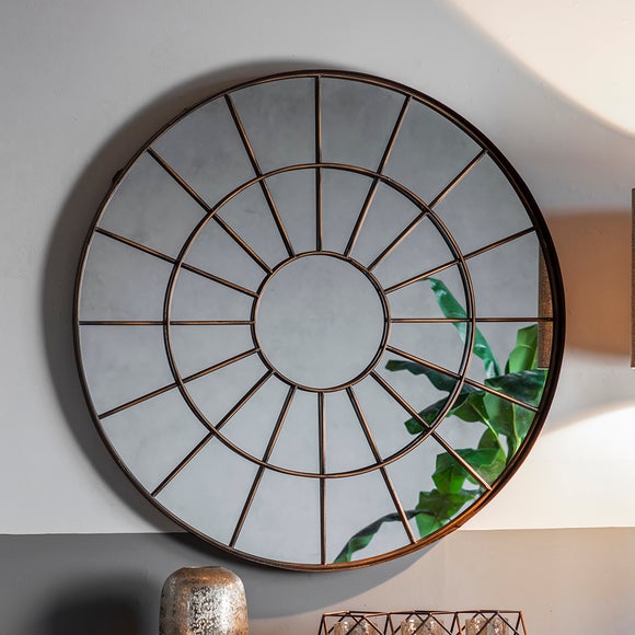 Villisca Window Round Wall Mirror by Dunelm | ufurnish.com