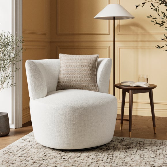 Robyn Chunky Soft Chenille Swivel Chair by Dunelm | ufurnish.com