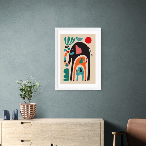 East End Prints Three Elephants Print by Rachel Lee by Dunelm ...