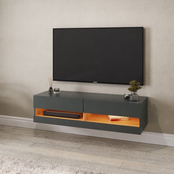 "Delta 120cm Floating Wall TV Unit with LEDs for TVs up to 55""" by ...