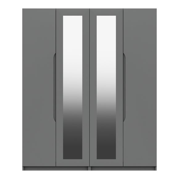 Legato 4 Door Wardrobe, Mirrored by Dunelm | ufurnish.com