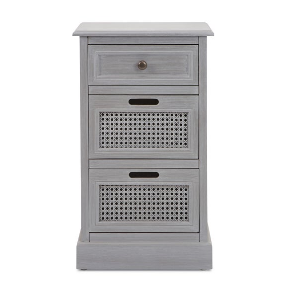Lucy Cane 3 Drawer Bedside Table by Dunelm | uFurnish.com