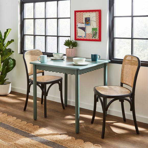 Remi 2 Seater Square Dining Table, Forest Green by Dunelm | ufurnish.com