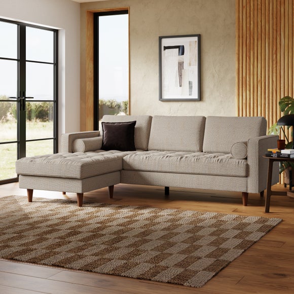 Zoe Casual Sit Multi Yarn Boucle Corner Chaise Sofa by Dunelm ...