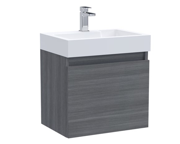 Merit 1 Door Wall Mounted Vanity Unit with Basin by Dunelm | ufurnish.com