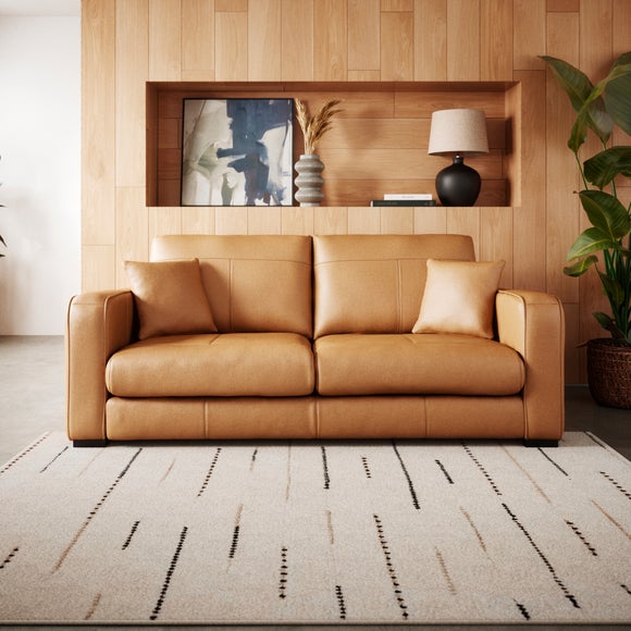 Carson Vintage Leather 3 Seater Sofa by Dunelm | ufurnish.com