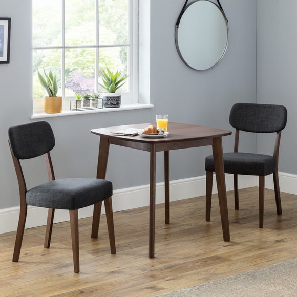 Lennox 2 Seater Square Dining Table with 2 Farringdon Chairs, Beech ...