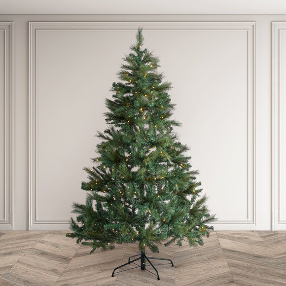 6.5ft Colour Switch Pre-lit Burlingham Bristle Christmas Tree by Dunelm ...