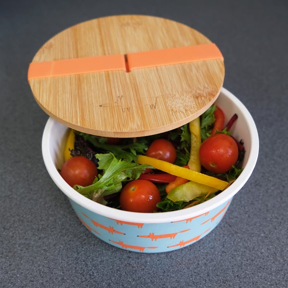 Scion Dexam Mr Fox Blue Bamboo Round Pasta Salad Pot by Dunelm ...