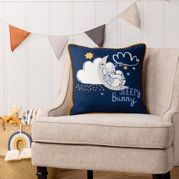 Peter Rabbit Sleepy Head Blue Cushion by Dunelm | ufurnish.com