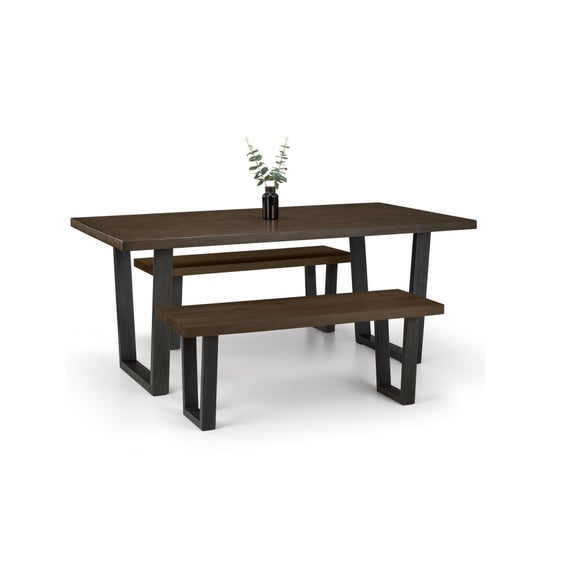 Brooklyn 6 Seater Rectangular Dining Table with 2 Benches, Solid Oak by ...
