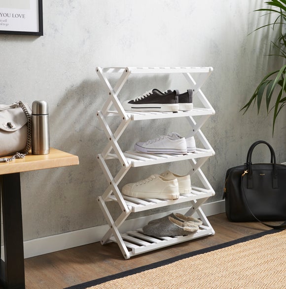 5 Tier Bamboo Shoe Rack by Dunelm | ufurnish.com