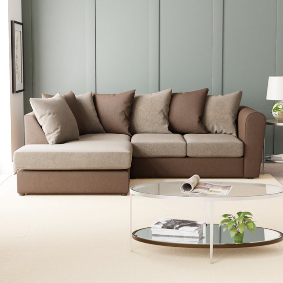 Blake Soft Faux Leather Combo Corner Sofa by Dunelm | ufurnish.com