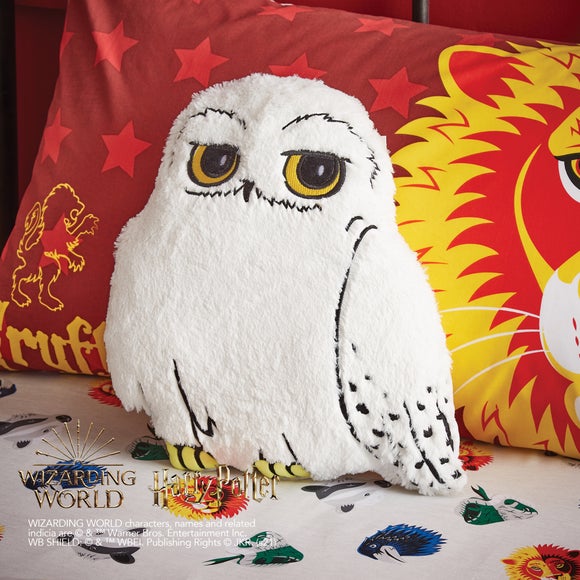 Harry Potter Hogwarts Hedwig Faux Fur Cushion by Dunelm | ufurnish.com