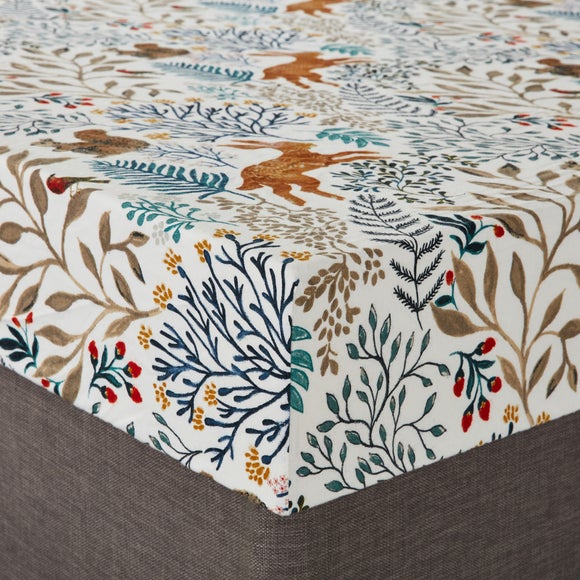 Woodland Tale Brushed Cotton Fitted Sheet by Dunelm | ufurnish.com