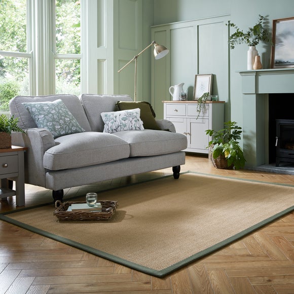 Herringbone Jute Border Rug by Dunelm | ufurnish.com