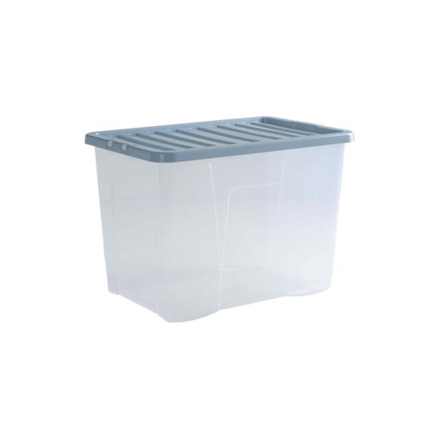 Wham 80L Plastic Storage Box with Lid Pacific Blue by Dunelm | ufurnish.com