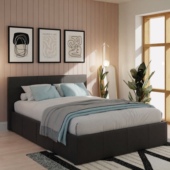 End Lift Ottoman Bed Frame, Faux Leather by Dunelm | ufurnish.com