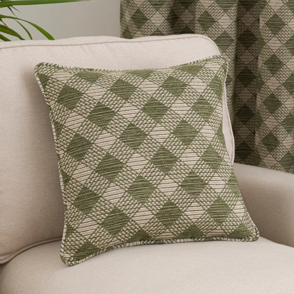 Brody Check Square Cushion by Dunelm | ufurnish.com