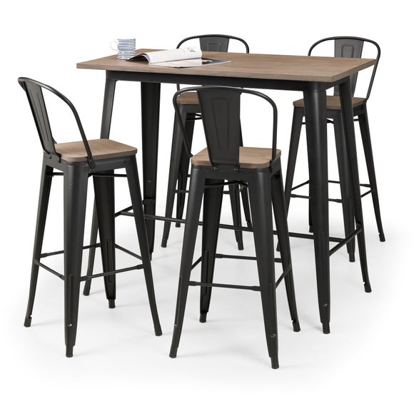 Grafton 4 Seater Rectangular Bar Table with 4 Stools by Dunelm ...