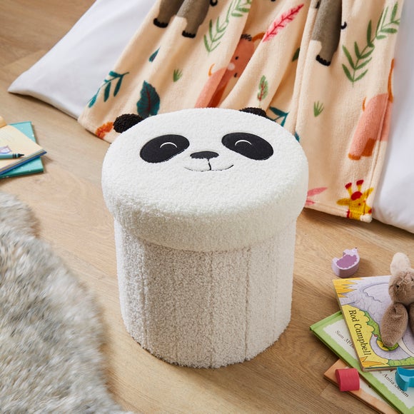 Panda Boucle Ottoman by Dunelm | ufurnish.com