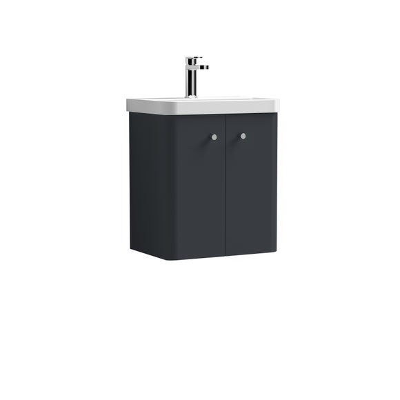 Core Wall Mounted 2 Door Vanity Unit with Basin by Dunelm | ufurnish.com