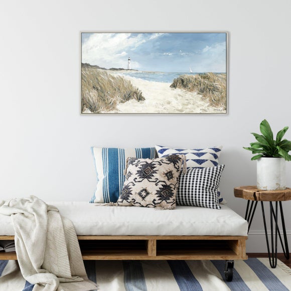Lighthouse Dunes by Adelene Fletcher Framed Canvas by Dunelm | ufurnish.com