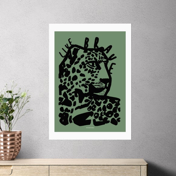 East End Prints Live Brave Green Tiger Print by Wonder and Rah by ...
