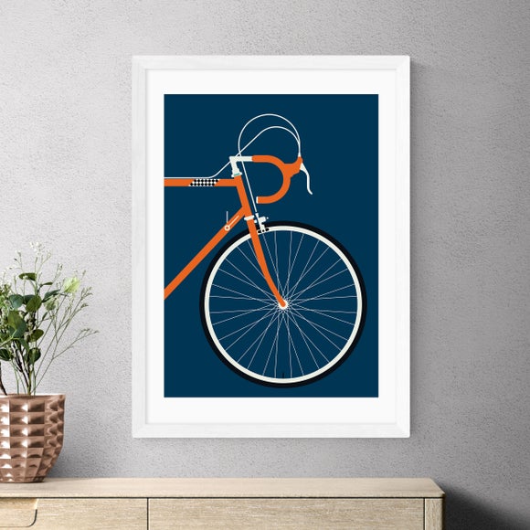 East End Prints Orange Coloured Race Bike Print by Bo Lundberg by ...