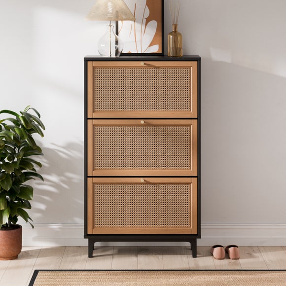 Franco Shoe Storage Cabinet, Black by Dunelm | ufurnish.com