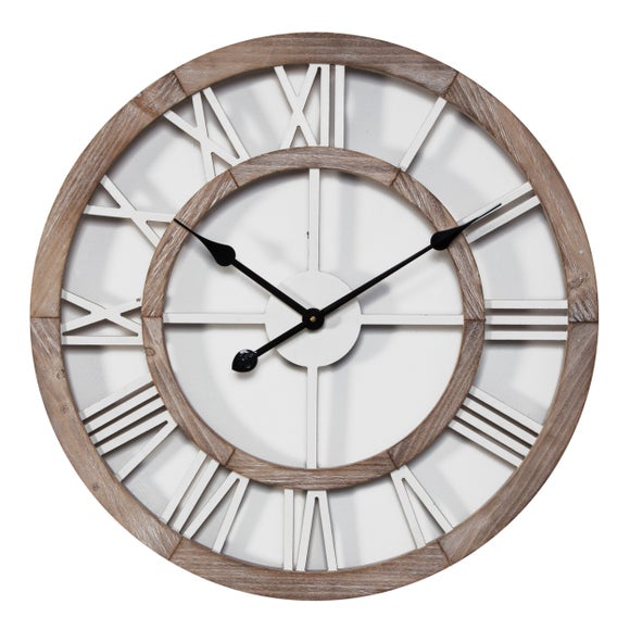 Hometime Shabby Chic Skeleton Wall Clock by Dunelm | ufurnish.com