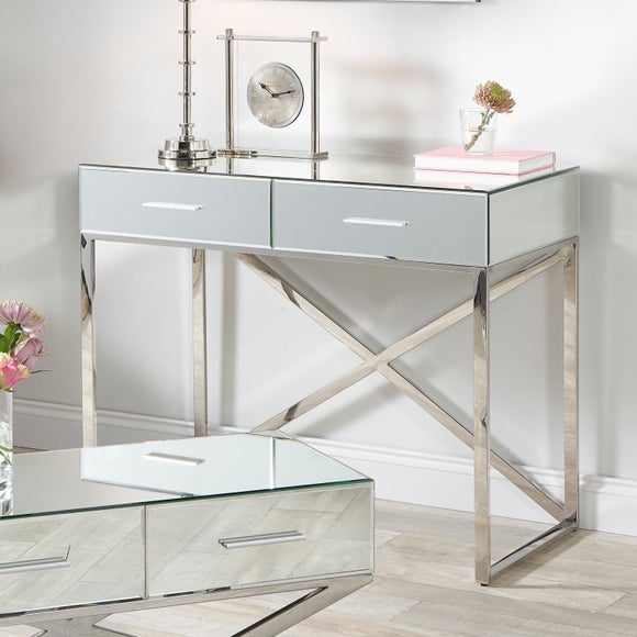 Pacific Rocco 2 Drawer Mirrored Dressing Table by Dunelm | ufurnish.com