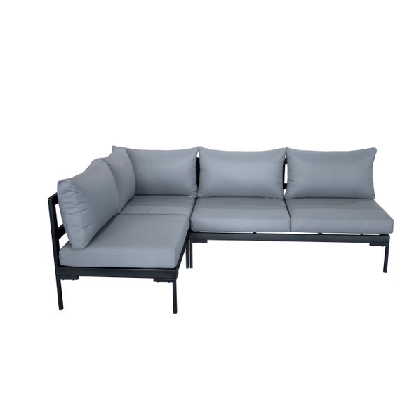 Elements Black Modular 4 Seater Corner Sofa by Dunelm | ufurnish.com