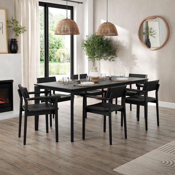 Hudson 6-8 Seater Rectangular Extendable Dining Table, Oak by Dunelm | ufurnish.com