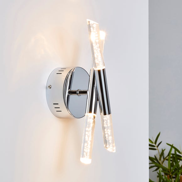 Tassani 2 Light Integrated LED Bubble Glass Wall Light by Dunelm ...