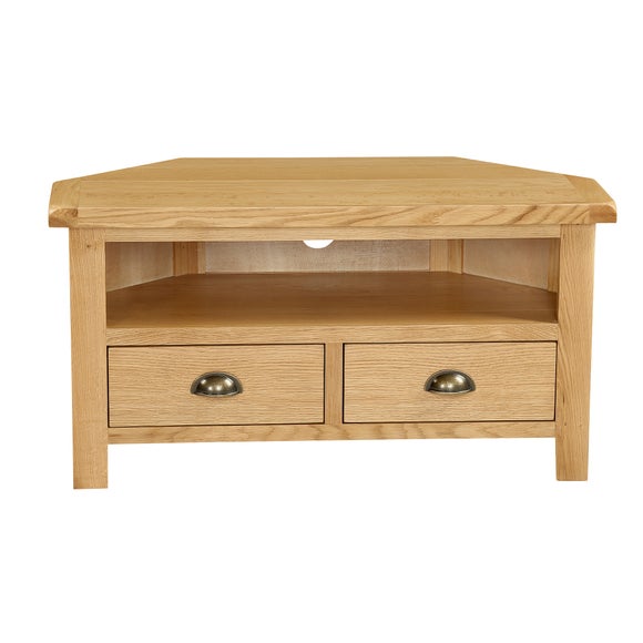 "Sherbourne Oak Corner TV Unit for TVs up to 42""" by Dunelm | ufurnish.com