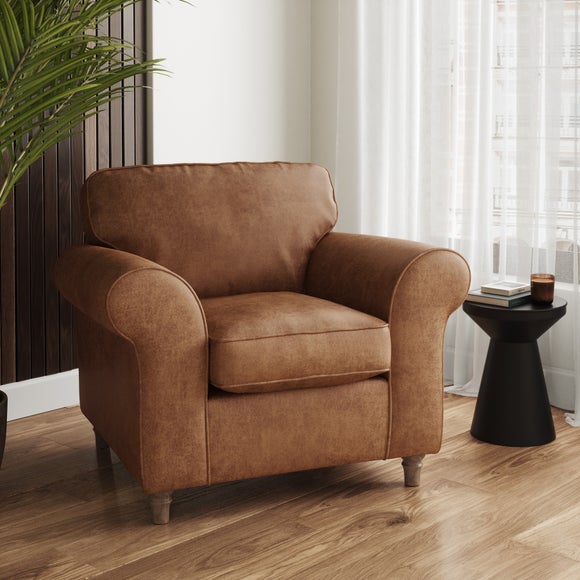Flori Arizona Faux Leather Armchair by Dunelm | ufurnish.com