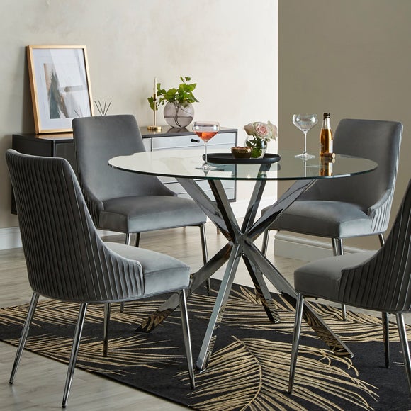 Peyton Dining Chair, Velvet by Dunelm | ufurnish.com