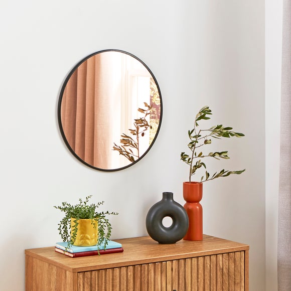 Amber Glass Round Wall Mirror by Dunelm | ufurnish.com