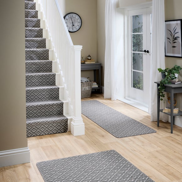 Marvel Geo Hard-wearing Washable Stair Runner by Dunelm | ufurnish.com