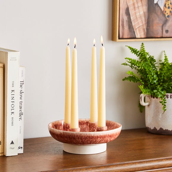 Churchgate Reactive Glaze Terracotta Multi Candlestick Holder by Dunelm ...