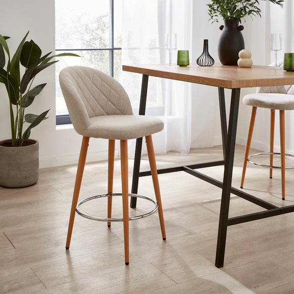 Astrid Counter Height Bar Stool, Fabric by Dunelm | ufurnish.com