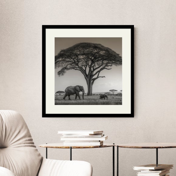 Artko Serengeti Safari Elegant Elephants Framed Print by Dunelm ...