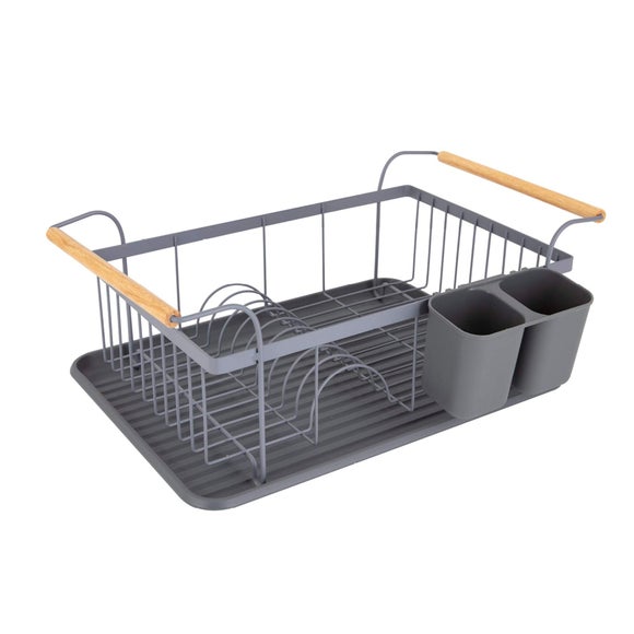 Tower Scandi Dish Rack with Wooden Handles by Dunelm | ufurnish.com