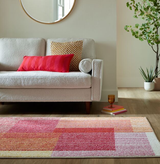 Illusion Abstract Stripe Rug MultiColoured by Dunelm | ufurnish.com