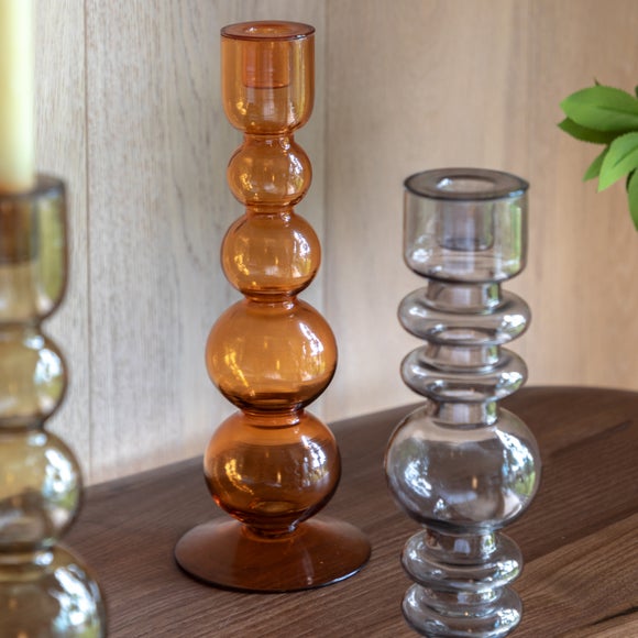 Villena Glass Taper Candlestick Holder by Dunelm | uFurnish.com