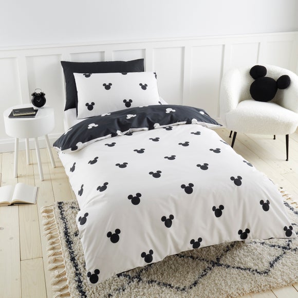 Disney Mickey Mouse Mono Duvet Cover and Pillowcase Set by Dunelm ...